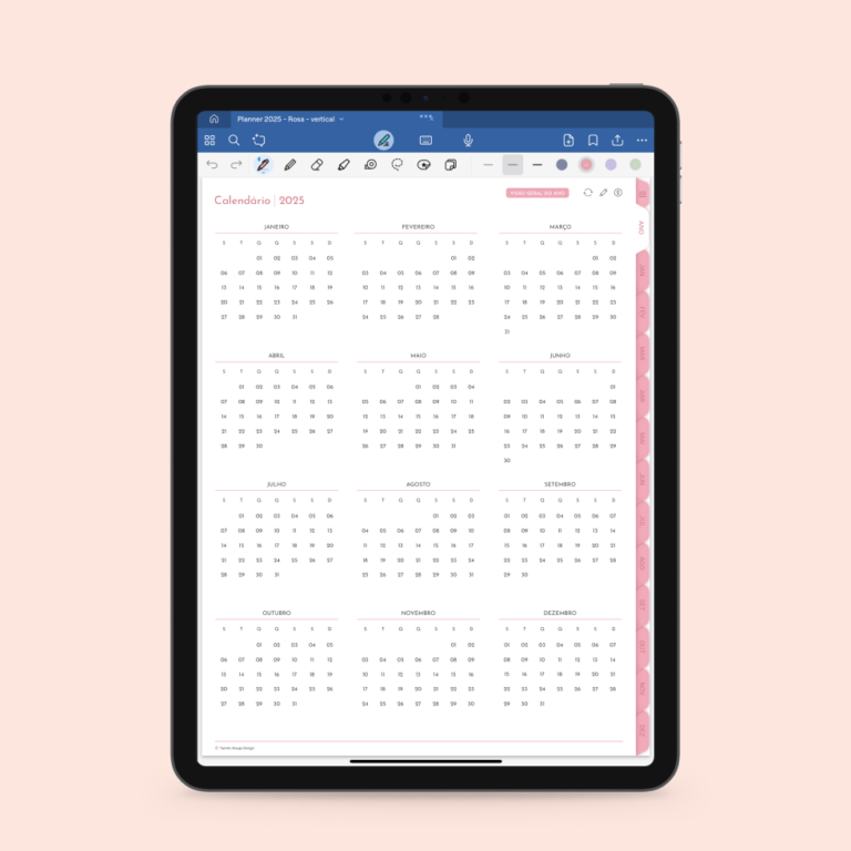 Planner Digital 2025 para iPad e Tablet | Yasmin Araujo
