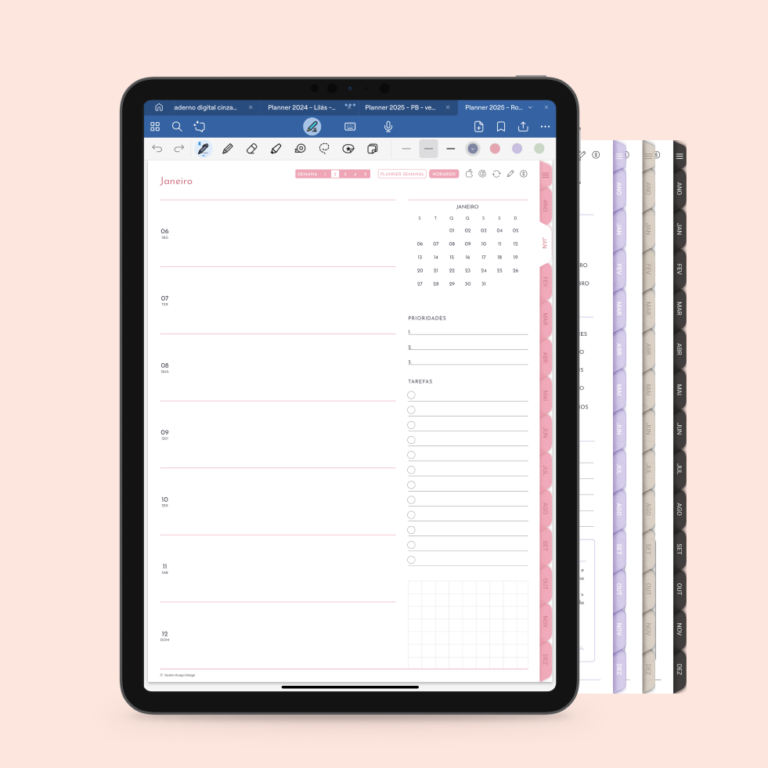Planner Digital 2025 para iPad e Tablet | Yasmin Araujo